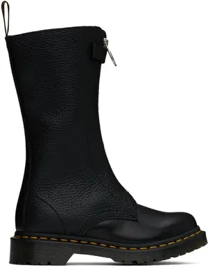 Dr. Martens 1b99 Front Zip Boots In Black Wanama & Black - 50% Off